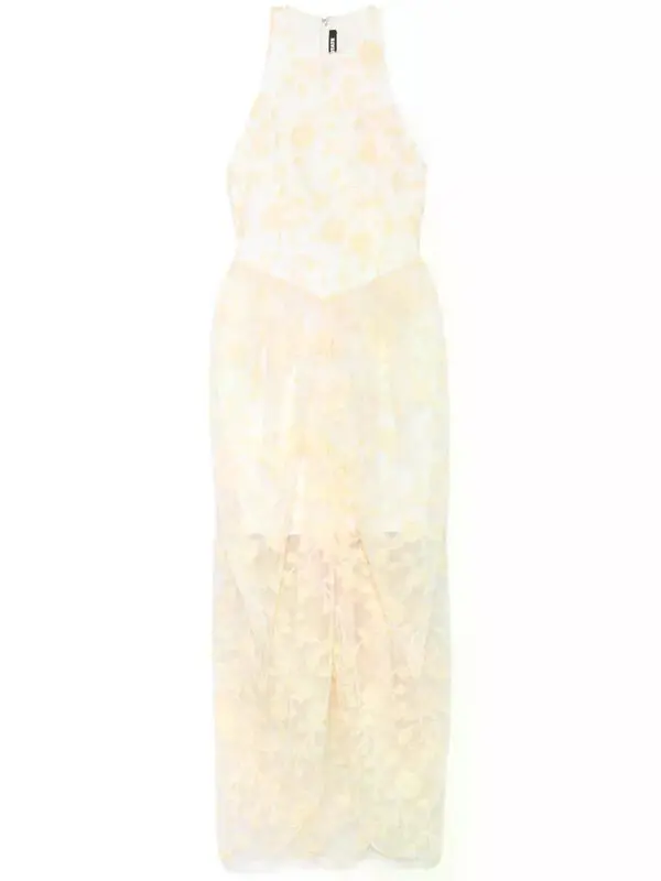 ROTATE BY BIRGER CHRISTENSEN Floral-beaded Midi Dress