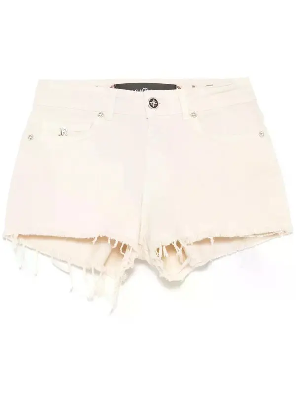 John Richmond Frayed-hem Shorts - Neutrals