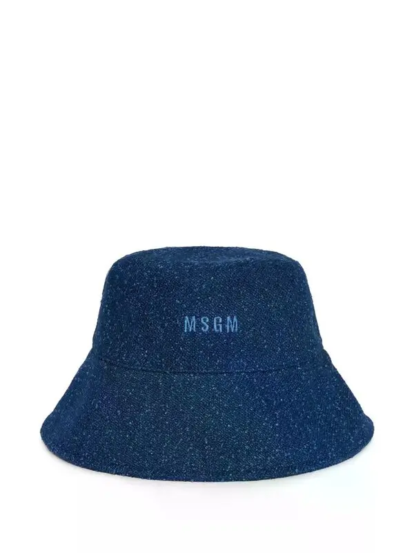 MSGM Embroidered Bucket Hat - Blue