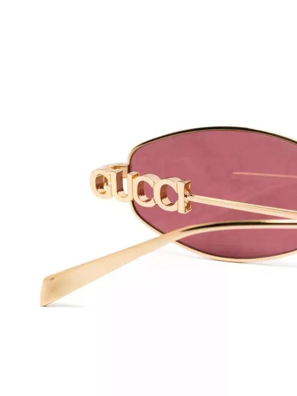 Gucci Geometric-frame Sunglasses - Gold