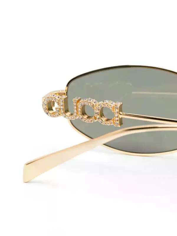 Gucci Geometric-frame Sunglasses - Gold