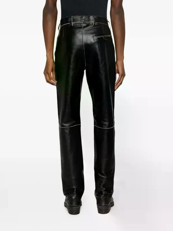 Martine Rose Straight-Leg Leather Trousers - Black | Editorialist