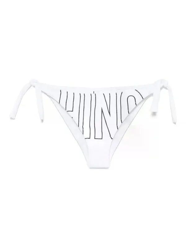 Moschino Rubber Logo Bikini Bottoms - White
