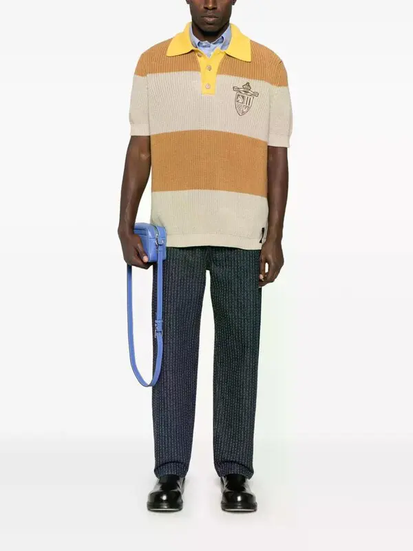 Fendi Striped Polo Shirt - Brown