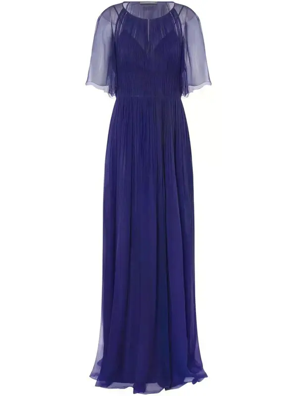 Alberta Ferretti Plissé Maxi Dress