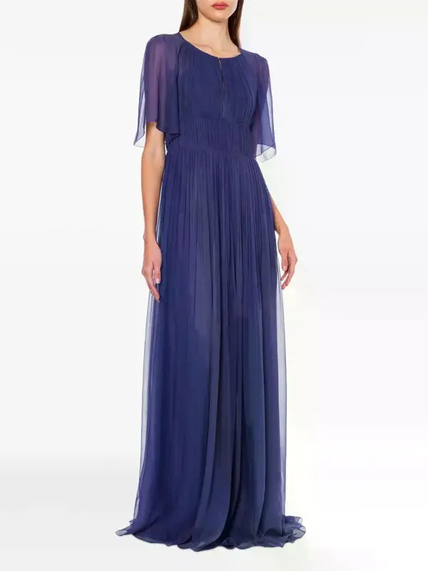 Alberta Ferretti Plissé Maxi Dress