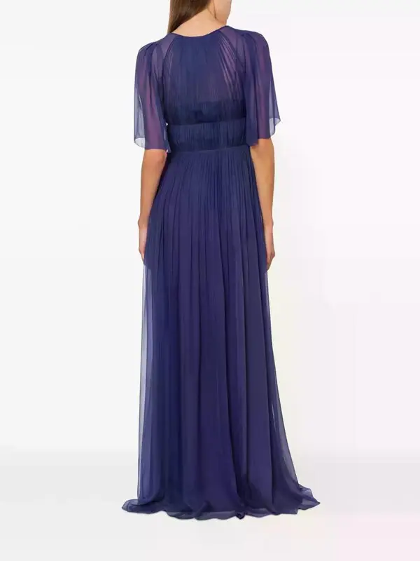 Alberta Ferretti Plissé Maxi Dress