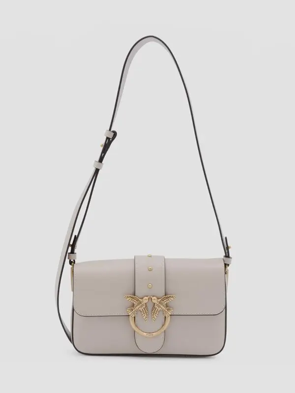 Pinko Mini Bag With Bird Clasp - Beige