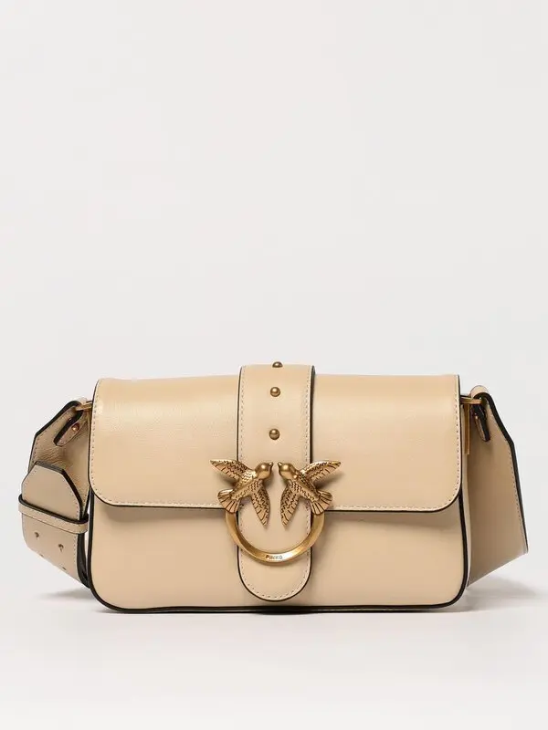 Pinko Mini Bag With Clasp Detail - Beige