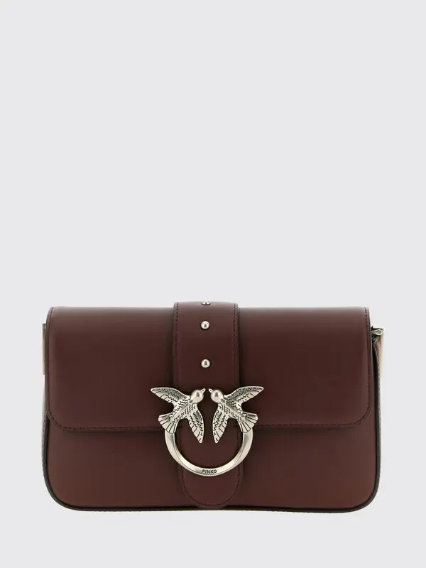 Pinko Mini Bag With Clasp Detail - Burgundy