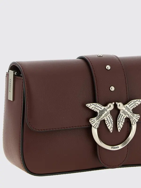 Pinko Mini Bag With Clasp Detail - Burgundy