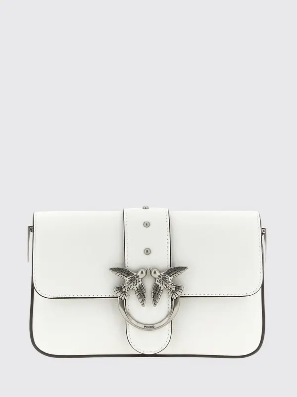Pinko Mini Bag With Bird Clasp - White