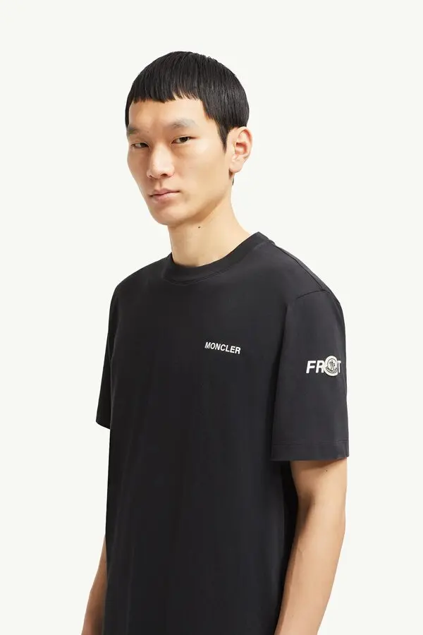 Moncler X Frgmt X Frgmt Maxi Logo Cotton T-Shirt - Black