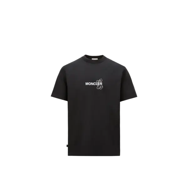 Moncler X Frgmt X Frgmt Cartoon Logo Cotton T-Shirt - Black