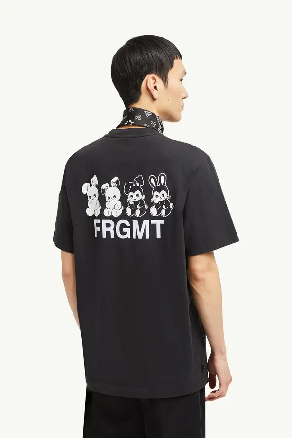 Moncler X Frgmt X Frgmt Cartoon Logo Cotton T-Shirt - Black