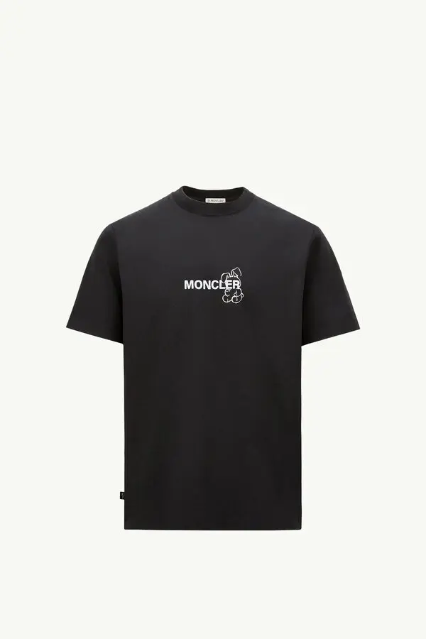 Moncler X Frgmt X Frgmt Cartoon Logo Cotton T-Shirt - Black