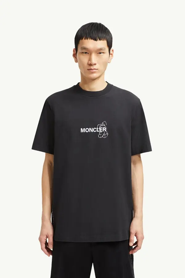 Moncler X Frgmt X Frgmt Cartoon Logo Cotton T-Shirt - Black