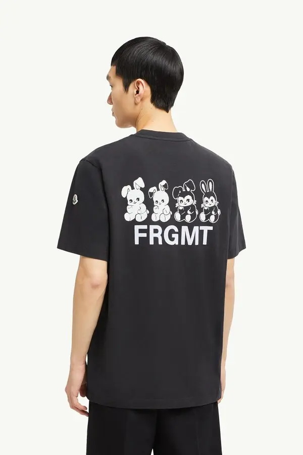 Moncler X Frgmt X Frgmt Cartoon Logo Cotton T-Shirt - Black