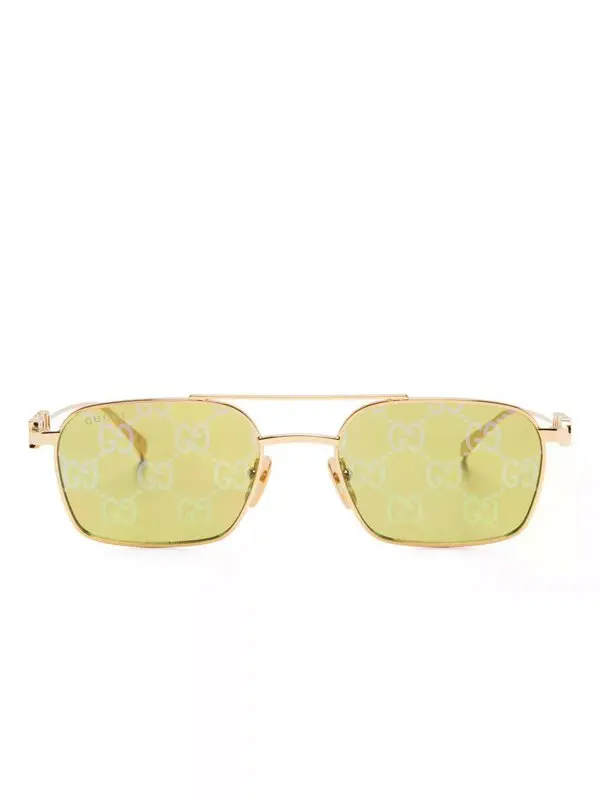 Gucci Navigator-frame Sunglasses - Gold