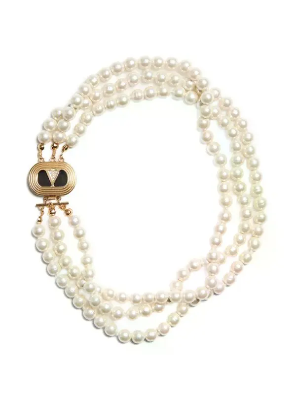 Valentino Garavani Oval Pearl Necklace - Gold