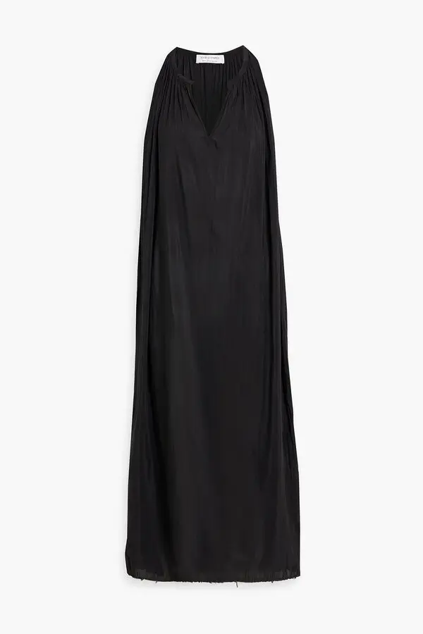 Solid & Striped The Milly Crinkled Crepe De Chine Midi Dress - Black