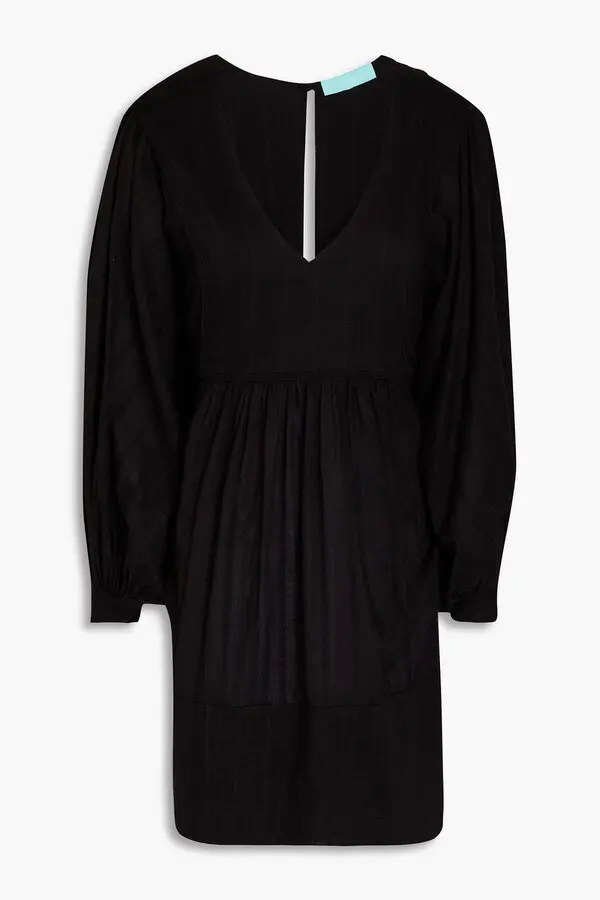 Melissa Odabash Camilla Embroidered Cotton-mousseline Mini Dress - Black