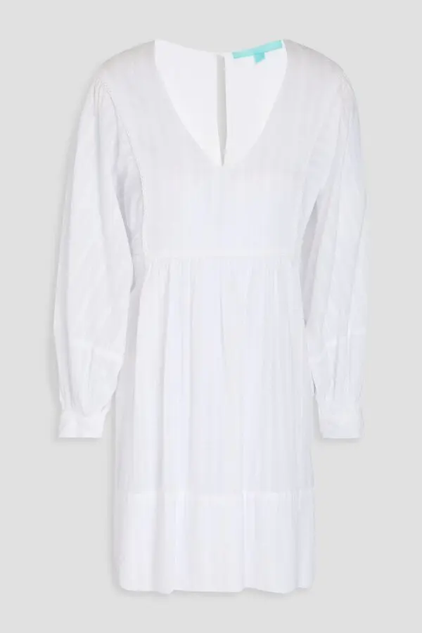Melissa Odabash Camilla Embroidered Cotton-mousseline Mini Dress - White