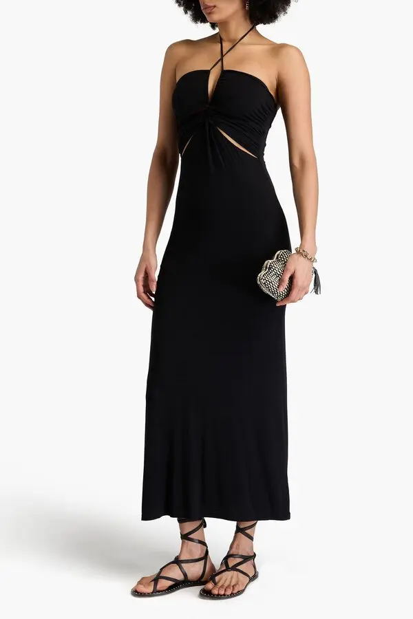 pink velvet maxi dress Baltic Born Womens Veronica Velvet Maxi Dress | Blush