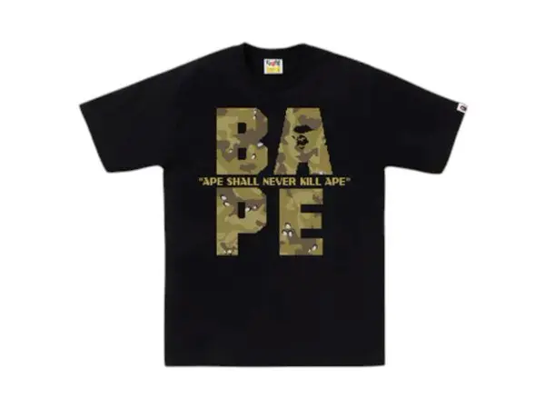 A BATHING APE Bitmap Logo Tee Shirt - Black