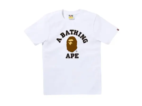 A BATHING APE College Tee Shirt - White