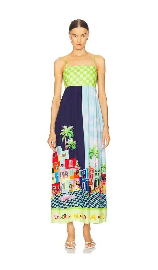 seafolly green dress Floreale Backless Maxi Dress