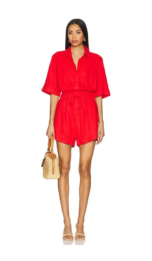 Seafolly Sunside Playsuit - Flame