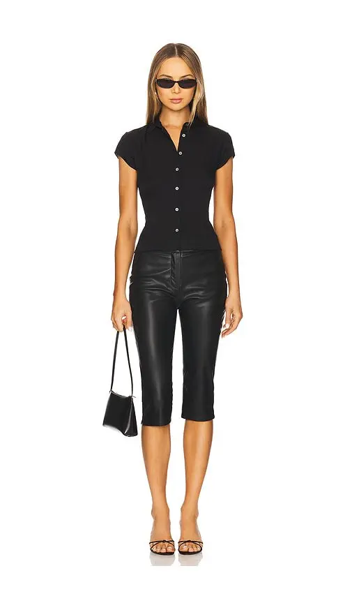 Theory Short Sleeve Blouse - Black