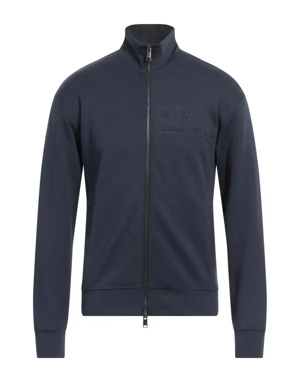 Armani Exchange Cotton-blend Zip-up Sweatshirt - Navy