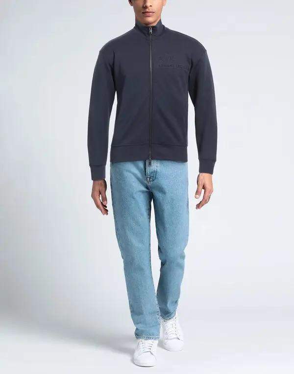 Armani Exchange Cotton-blend Zip-up Sweatshirt - Navy