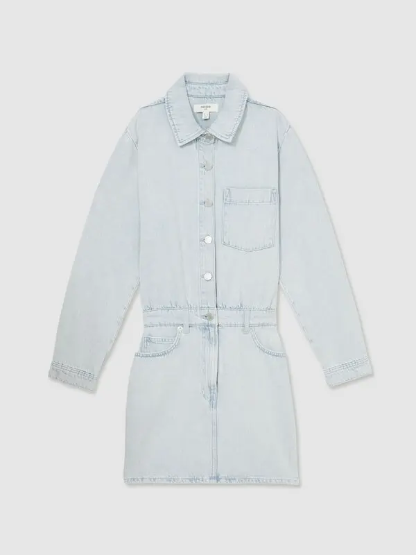 REISS Vienna Denim Mini Dress
