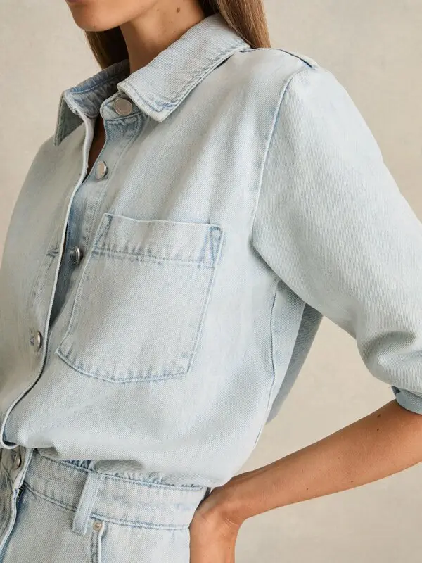 REISS Vienna Denim Mini Dress