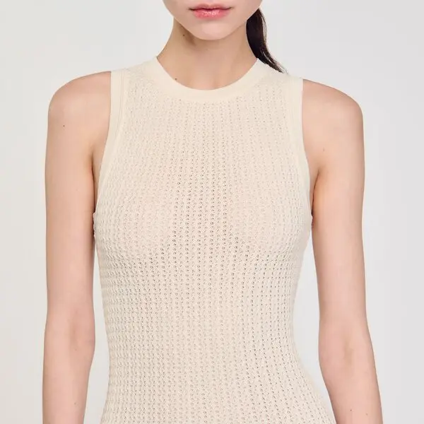Sandro Mini Knit Ruffle Dress