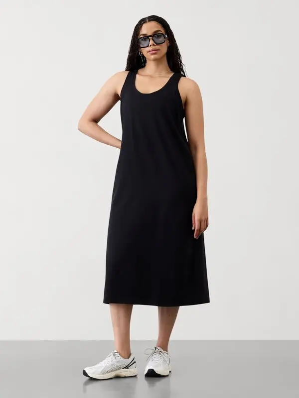 Athleta Essential Midi Scoop Neck Tank Dress In Black - 50% Off |  Editorialist