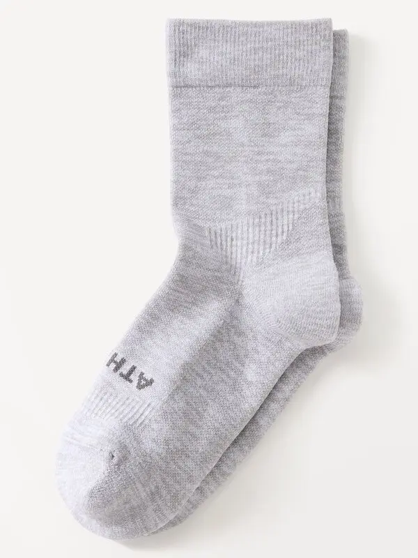 Athleta High Performance Crew Socks - Light Grey Heather