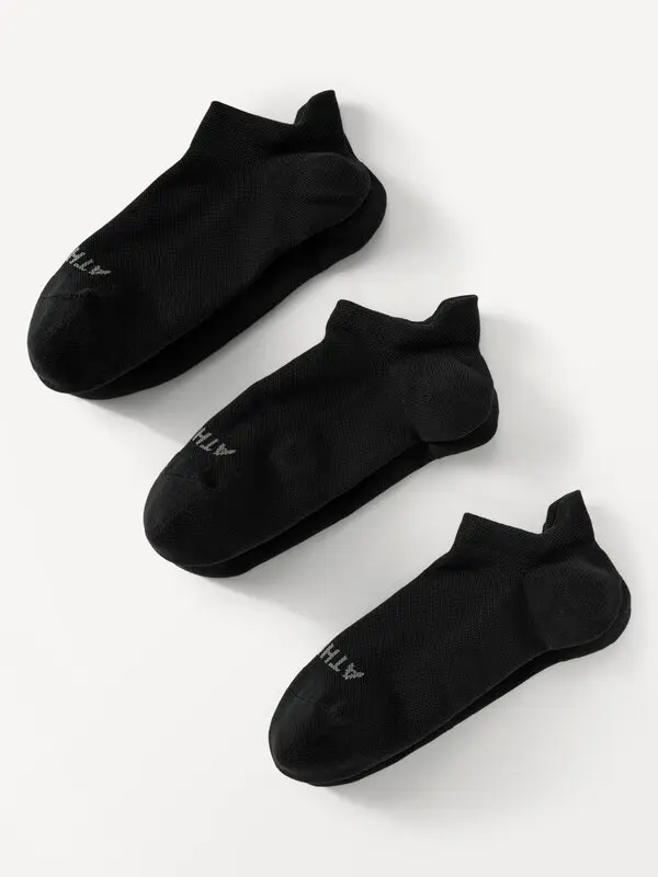 Athleta High Performance Ankle Socks 3-pack - Black