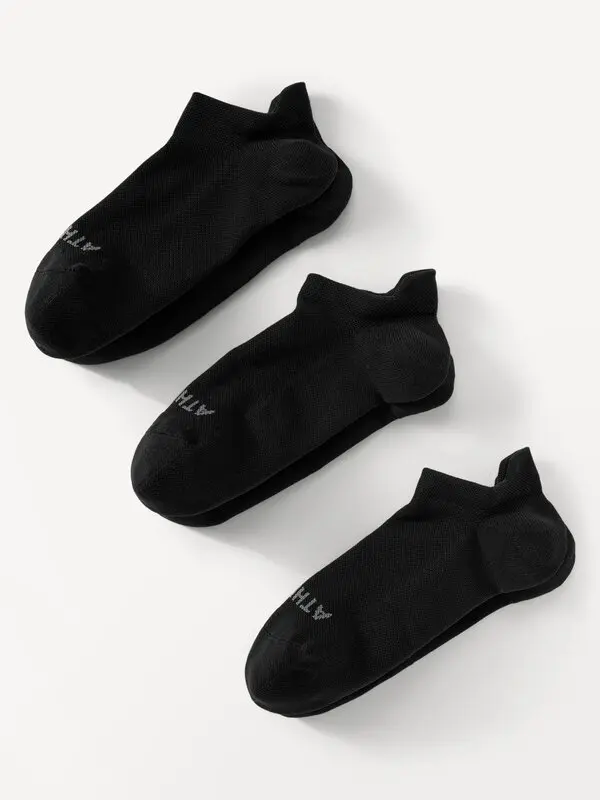 Athleta High Performance Ankle Socks 3-pack - Black