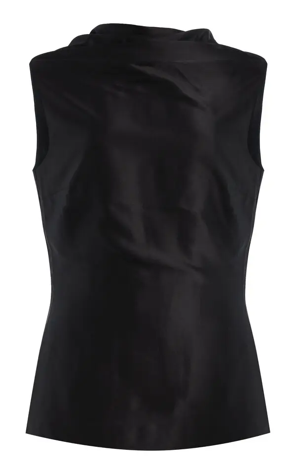 ROKSANDA Maris Silk-satin Top - Black