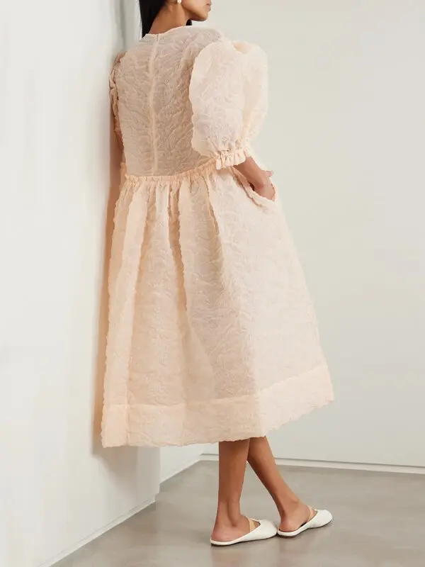 Simone Rocha Oversized Ruffled Crinkled Organza Midi Dress