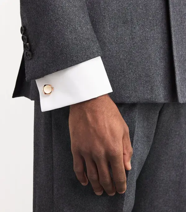 BABETTE WASSERMAN LONDON Rose -plated Hexagon Cufflinks