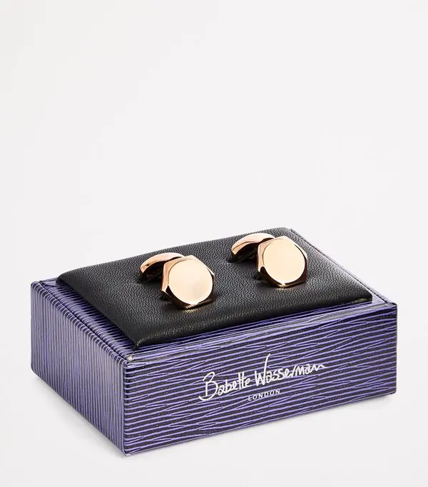 BABETTE WASSERMAN LONDON Rose -plated Hexagon Cufflinks