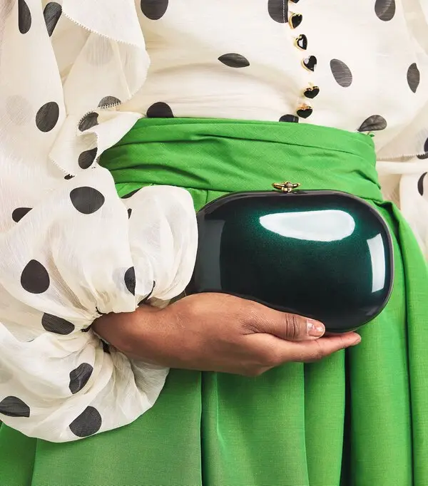 Jeffrey Levinson Oval Elina Clutch Bag - Green