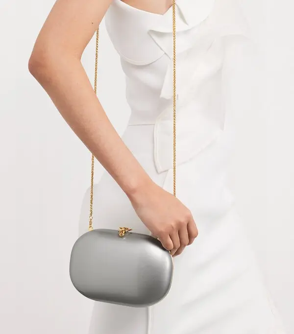 Jeffrey Levinson Elina Oval Clutch - White