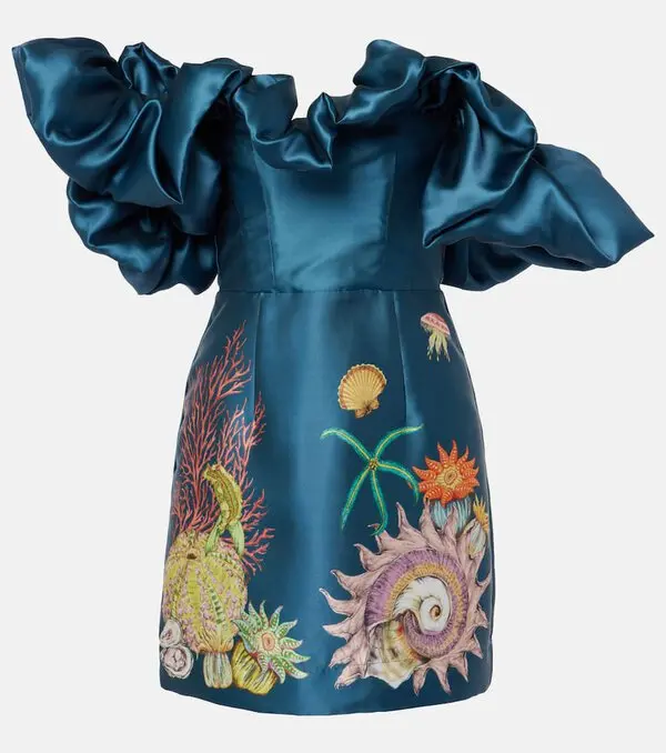 ALEMAIS Dorian Printed Mini Dress - Blue