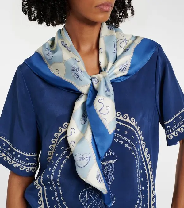 ALEMAIS Pia Printed Silk Scarf